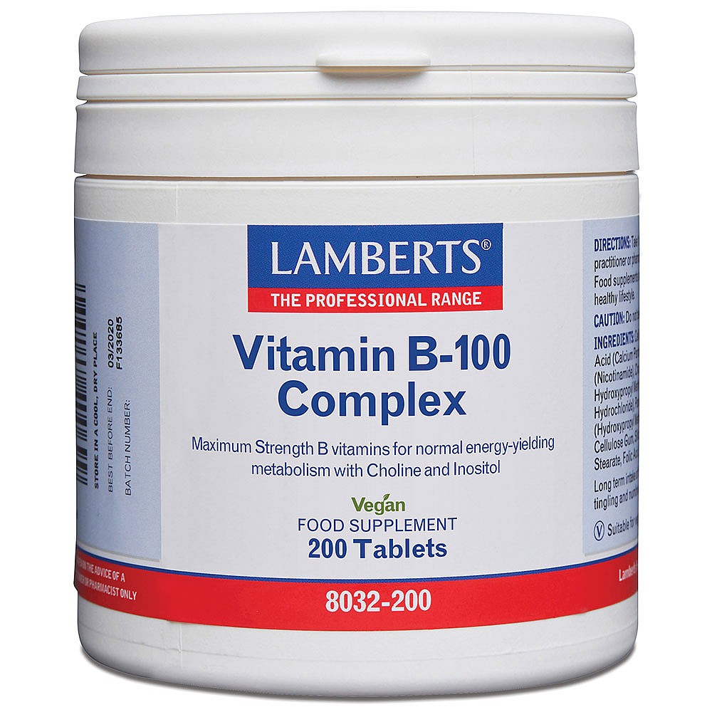 Lamberts Vitamin B-100 Complex 200 Tablets — QuickVit