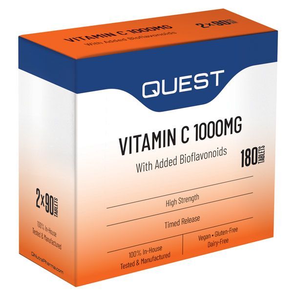 Quest Vitamin C 1000mg Twin Box 180 Tablets — QuickVit