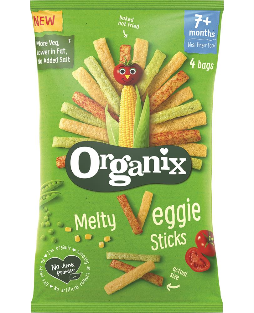 Organix Veggie Sticks Multipack 4 x 15gbag - QuickVit