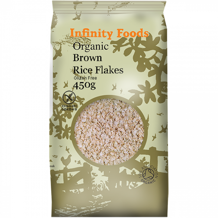 Infinity Foods Organic Brown Rice Flakes 450g - QuickVit