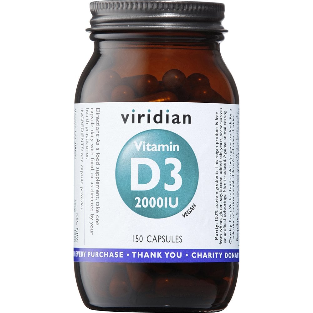 Viridian Vitamin D3 (Vegan) 2000IU 150 caps | Quickvit - QuickVit